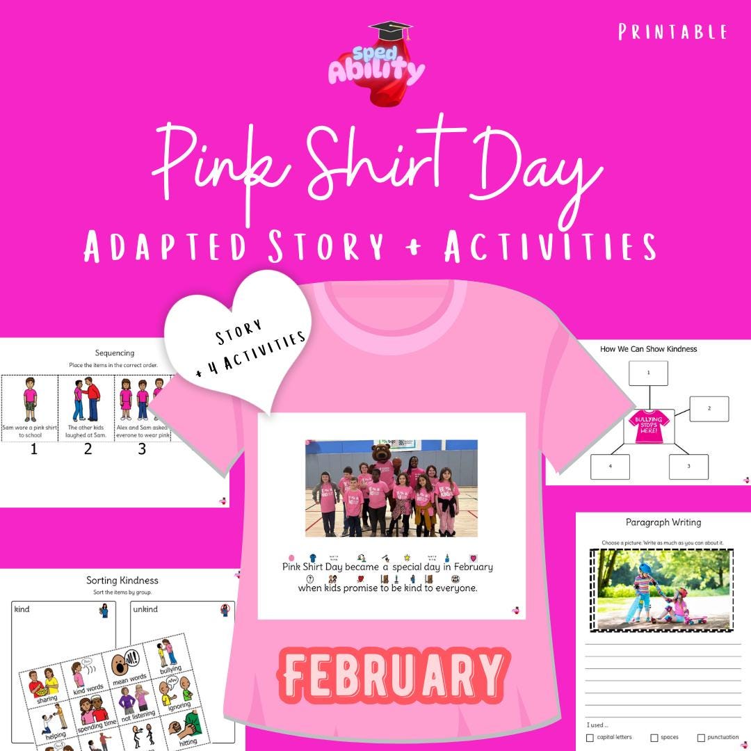Pink Shirt Day Adapted Story & Activities | Anti-bullying Resource ...