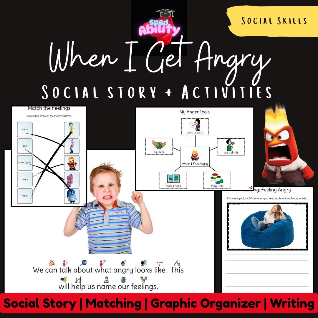 When I Get Angry | Social Story & Activities | Anger Management | Self ...