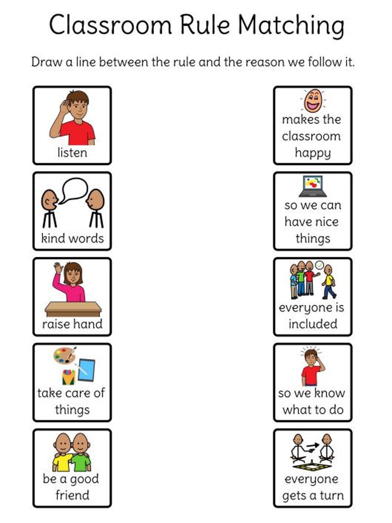 Classroom Rules Adapted Story & Activities | Reading Comprehension ...