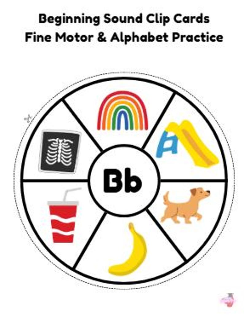 Letter Sound Fine Motor Clip Cards | Beginning Middle & End Sounds ...