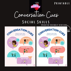 Conversation Cues Poster | Social Skills Visual for Kids | PDF - Etsy