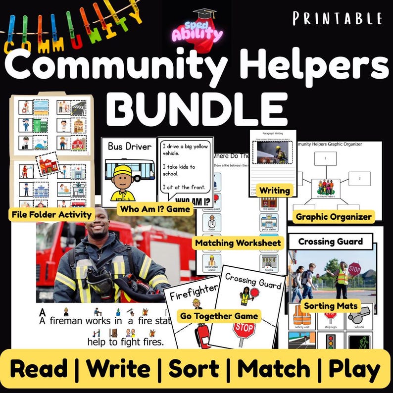 Community Helpers BUNDLE | 4 Classroom Activities | 75 Pages of ...