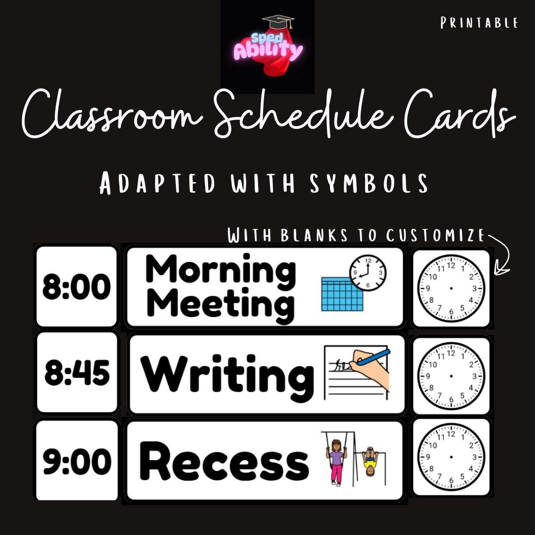 Classroom Schedule Set | Visual Daily Routine Cards for Classroom ...