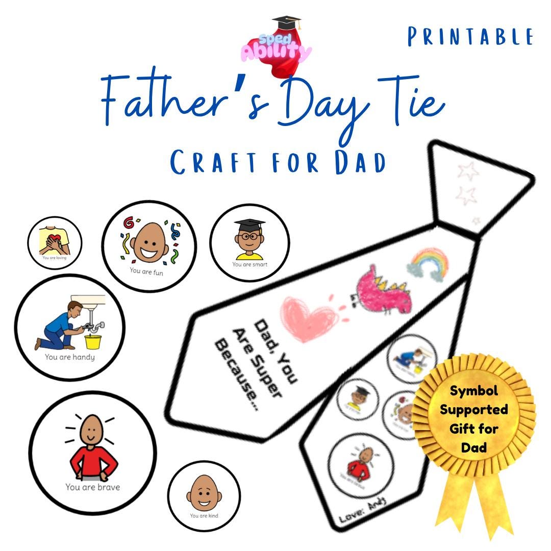 Father's Day DIY Tie Craft | Symbol Supported Gift From Child ...
