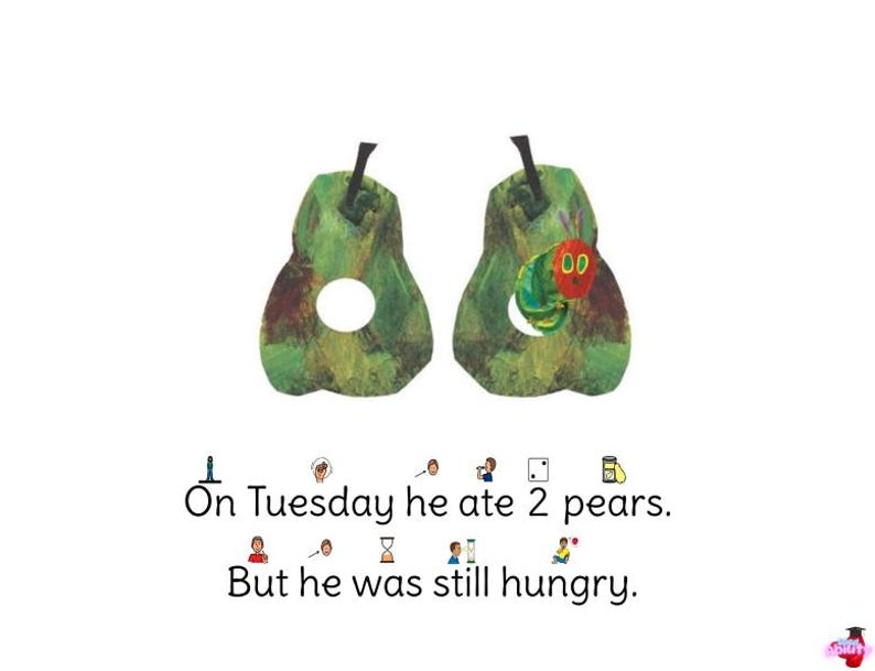 The Hungry Caterpillar Adapted Story & Activities – Symbolated Text ...