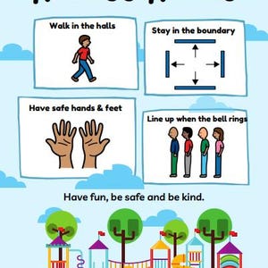 Recess Rules Poster | Visual Symbols | Visual Reminder of Expectations ...