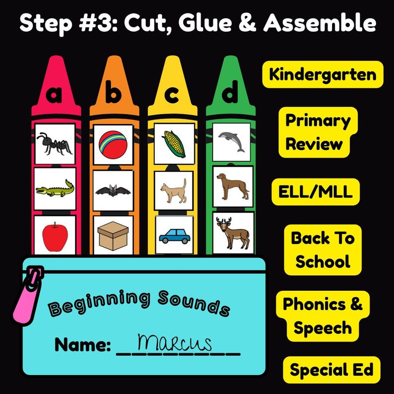 Crayon Beginning Sound Sort | Alphabet Phonics Paper Craft ...