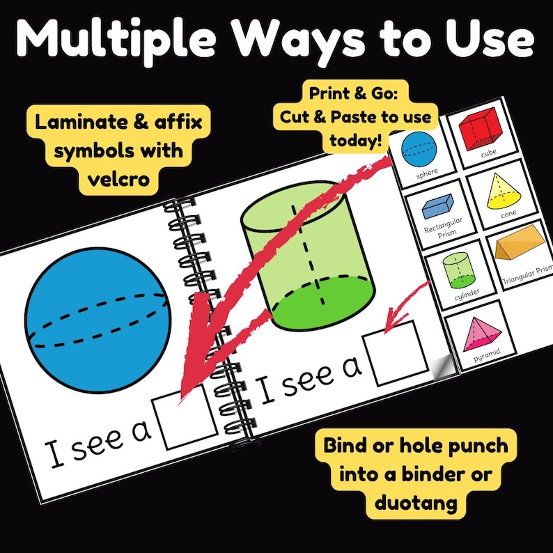 Adapted Mini Books | 2D and 3D Shape Matching | Velcro Tasks | Basic ...