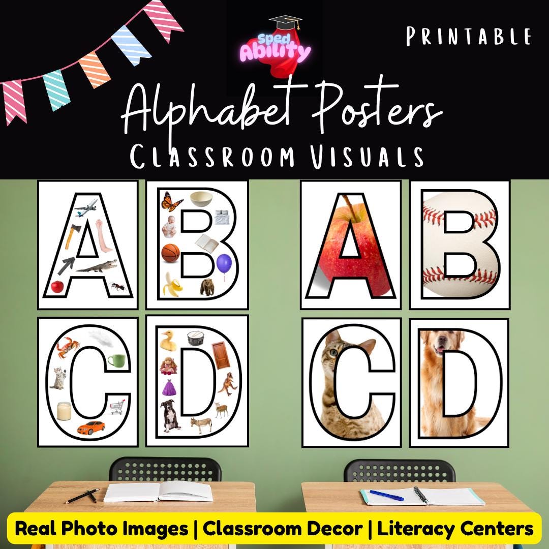 Alphabet Posters | 2 Versions of Visuals | Real Life Photographs ...
