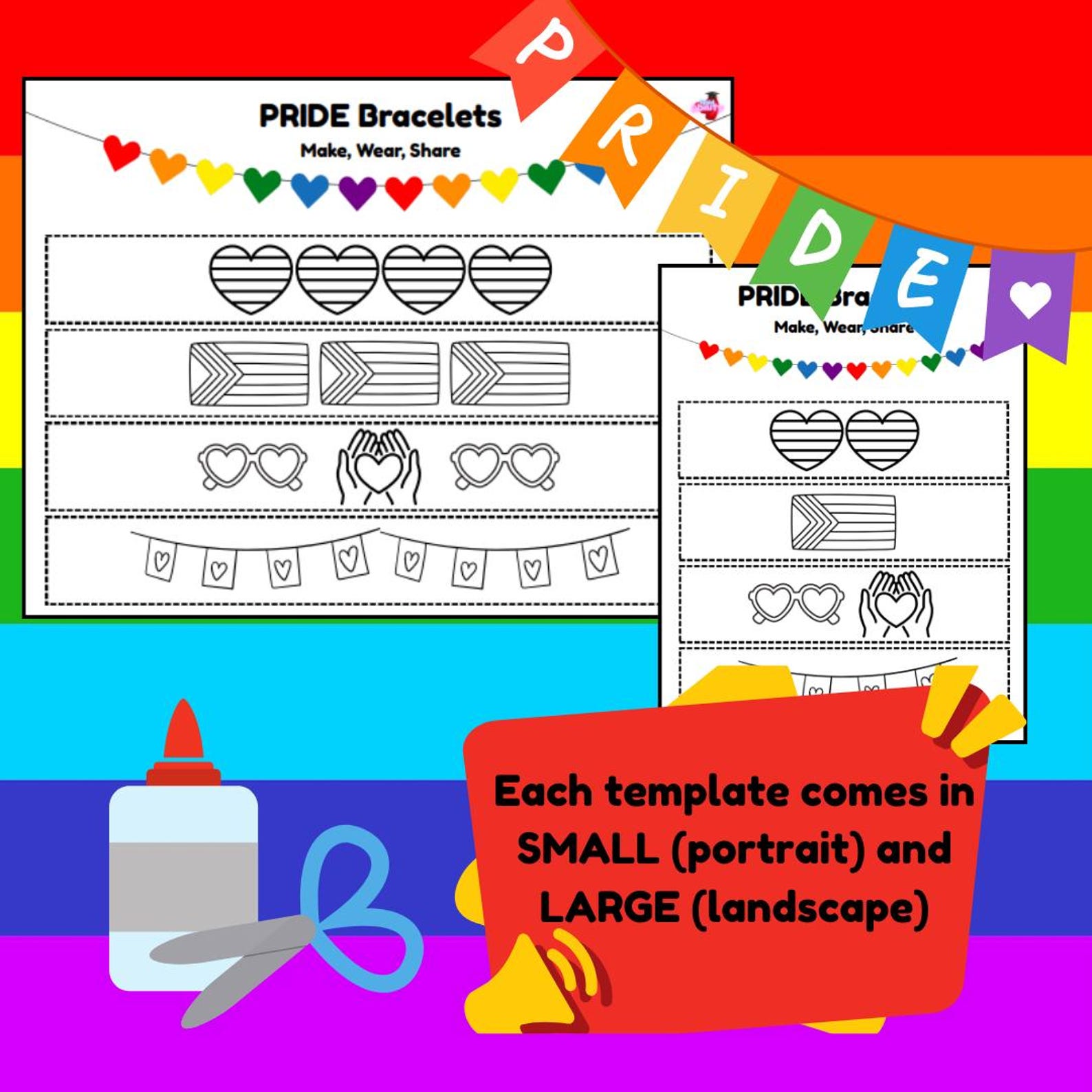PRIDE Bracelet DIY Kids Craft | June Inclusion | Print and Go Activity ...