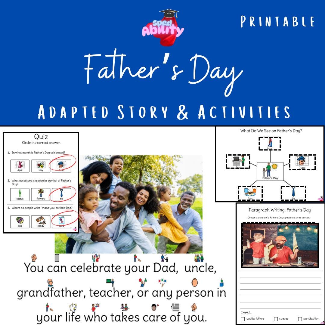 Father's Day Adapted Story & Activities | Male Role Models | Reading ...