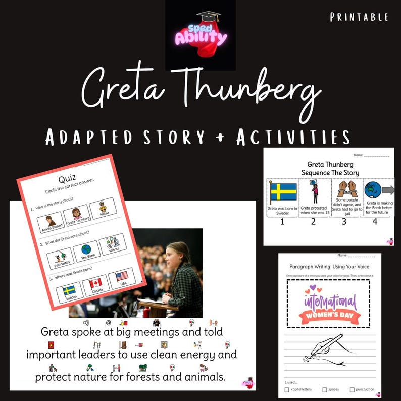 Women's Day Heroes | Greta Thunberg | Adapted Story & Activities ...