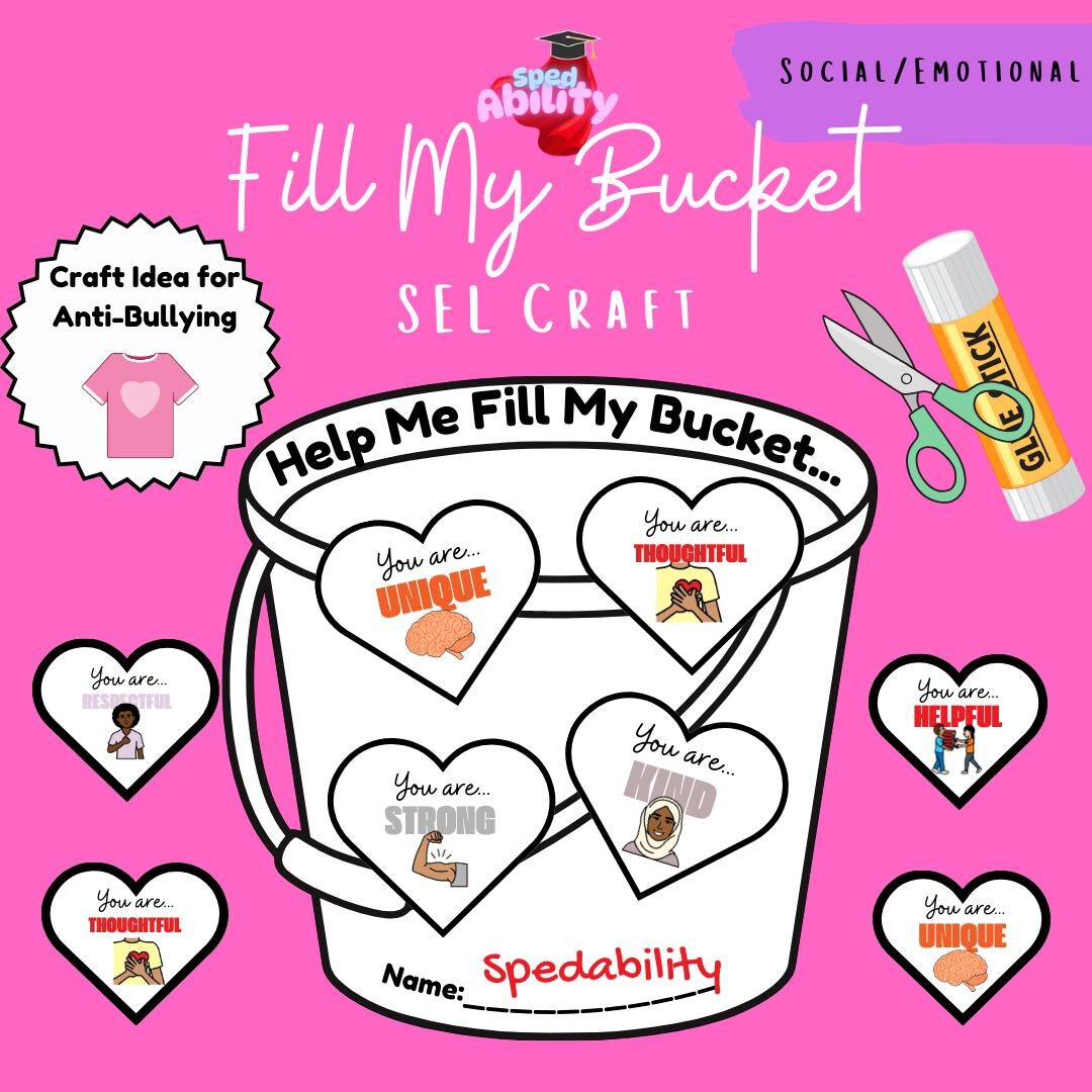 Bucket Filler Craft | Anti-bullying SEL Activity | Pink Shirt Day ...