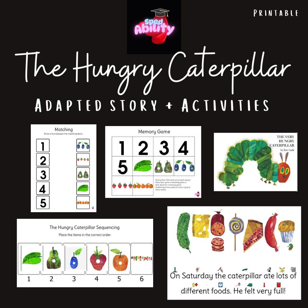 The Hungry Caterpillar Adapted Story & Activities – Symbolated Text ...