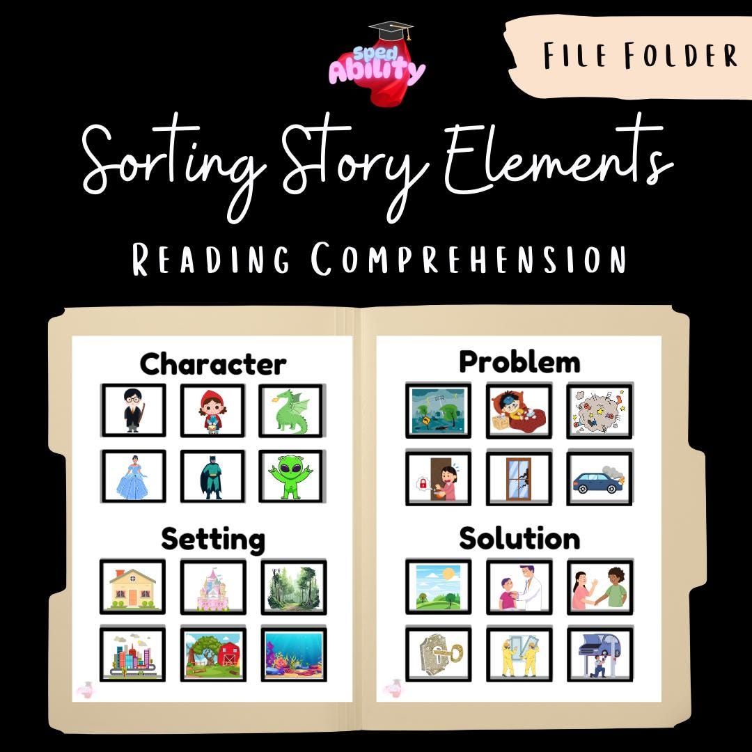 FILE FOLDER Activity | Sorting Story Elements | Reading Comprehension ...