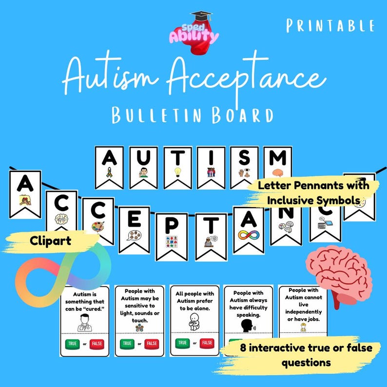 Autism Acceptance Bulletin Board Set | Neurodiversity Awareness | April ...