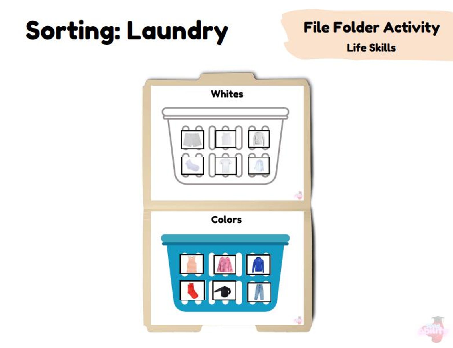 FILE FOLDER Activity | Life Skills | Sorting Laundry by Color | Special ...
