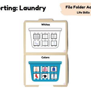 FILE FOLDER Activity | Life Skills | Sorting Laundry by Color | Special ...