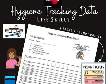 Hygiene Tracking Data Sheets & Prompt Poster | Life Skills Monitoring ...