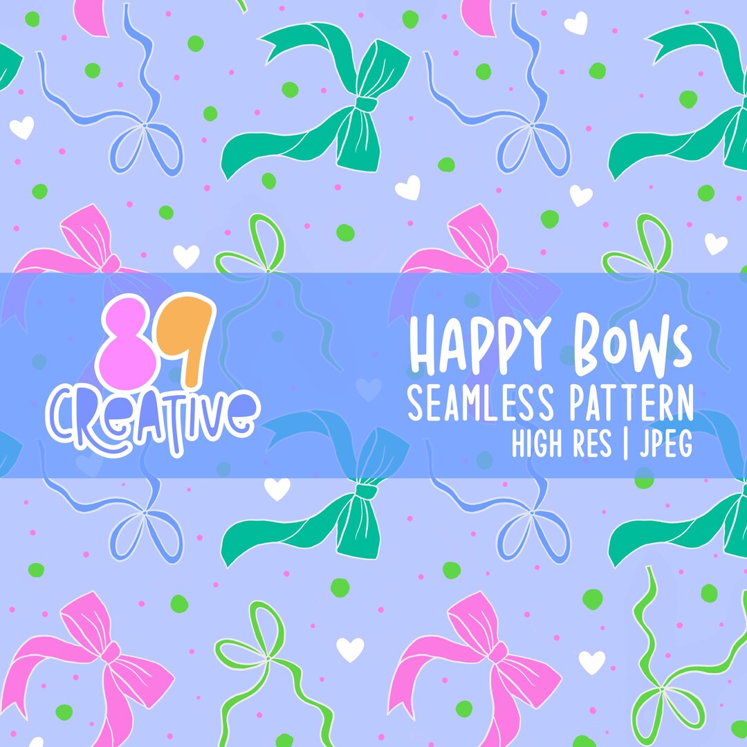Bows Seamless Pattern - Bows Digital Paper - Bows Background - Bows ...