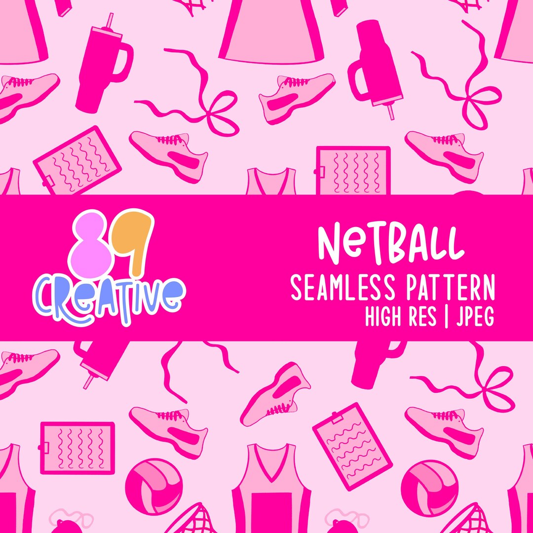 Netball Seamless Pattern - Netball Digital Paper - Netball Background ...