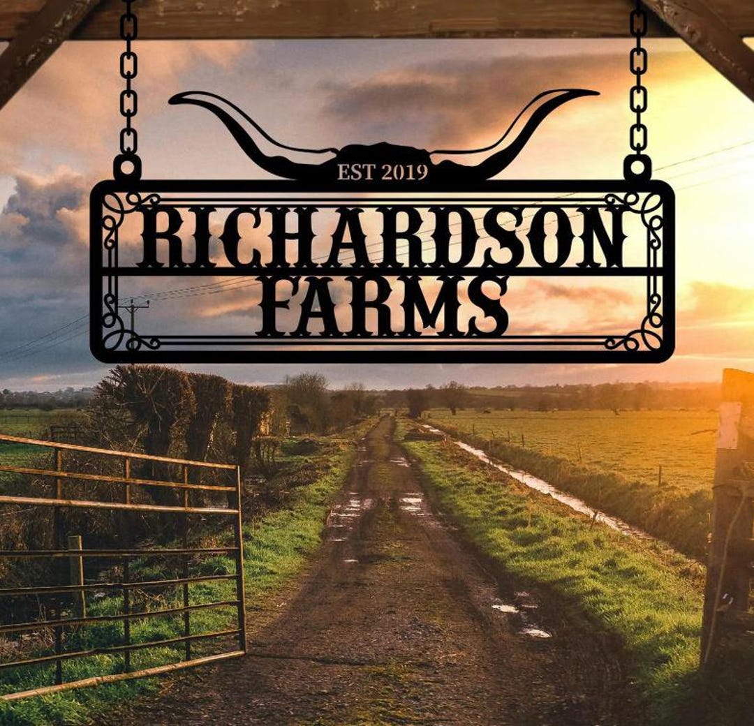 Custom Metal Ranch Sign | Personalized Farm Name Sign | Western Outdoor ...