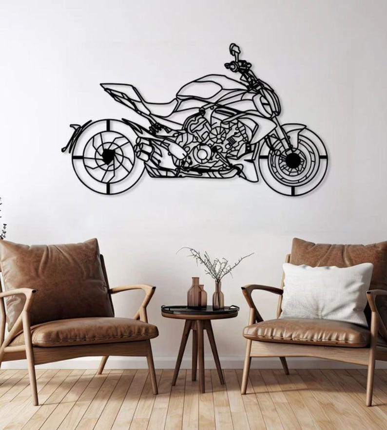 Custom Motorcycle Metal Wall Art: Personalized Bike Silhouette - Etsy