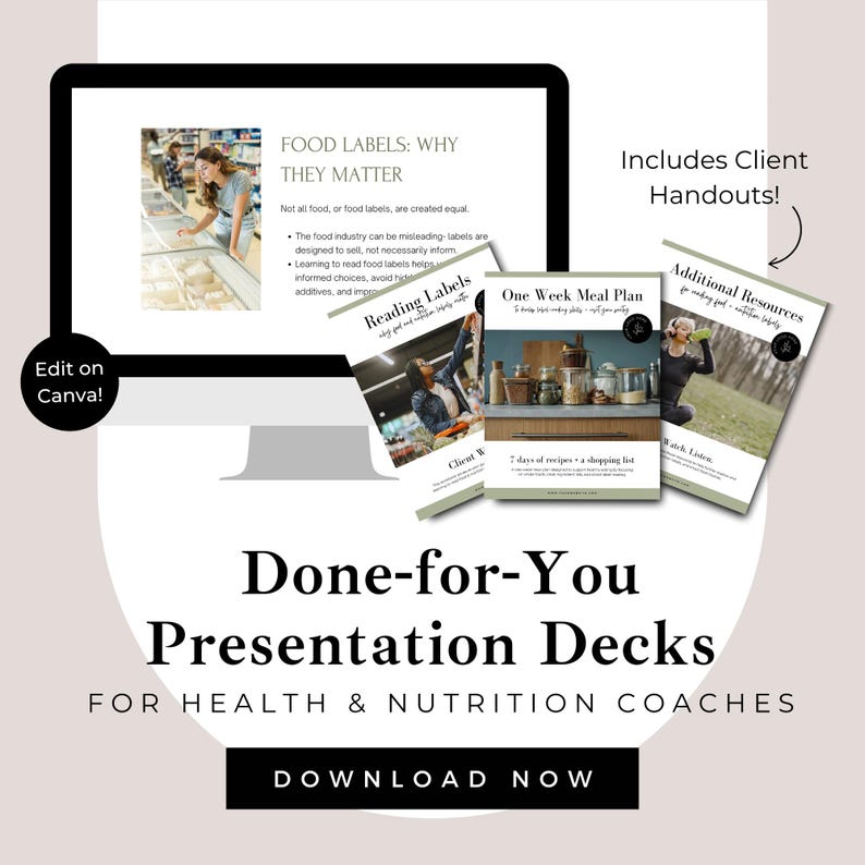Reading Food and Nutrition Labels Canva Slide Deck Presentation: Health ...