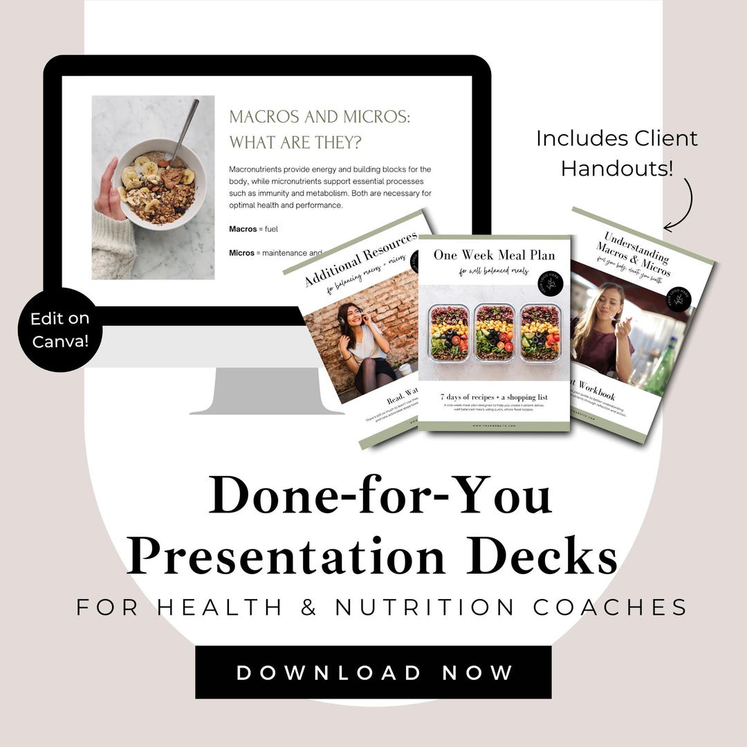 Macronutrients Canva Presentation, Health Coach Template, Nutrition ...