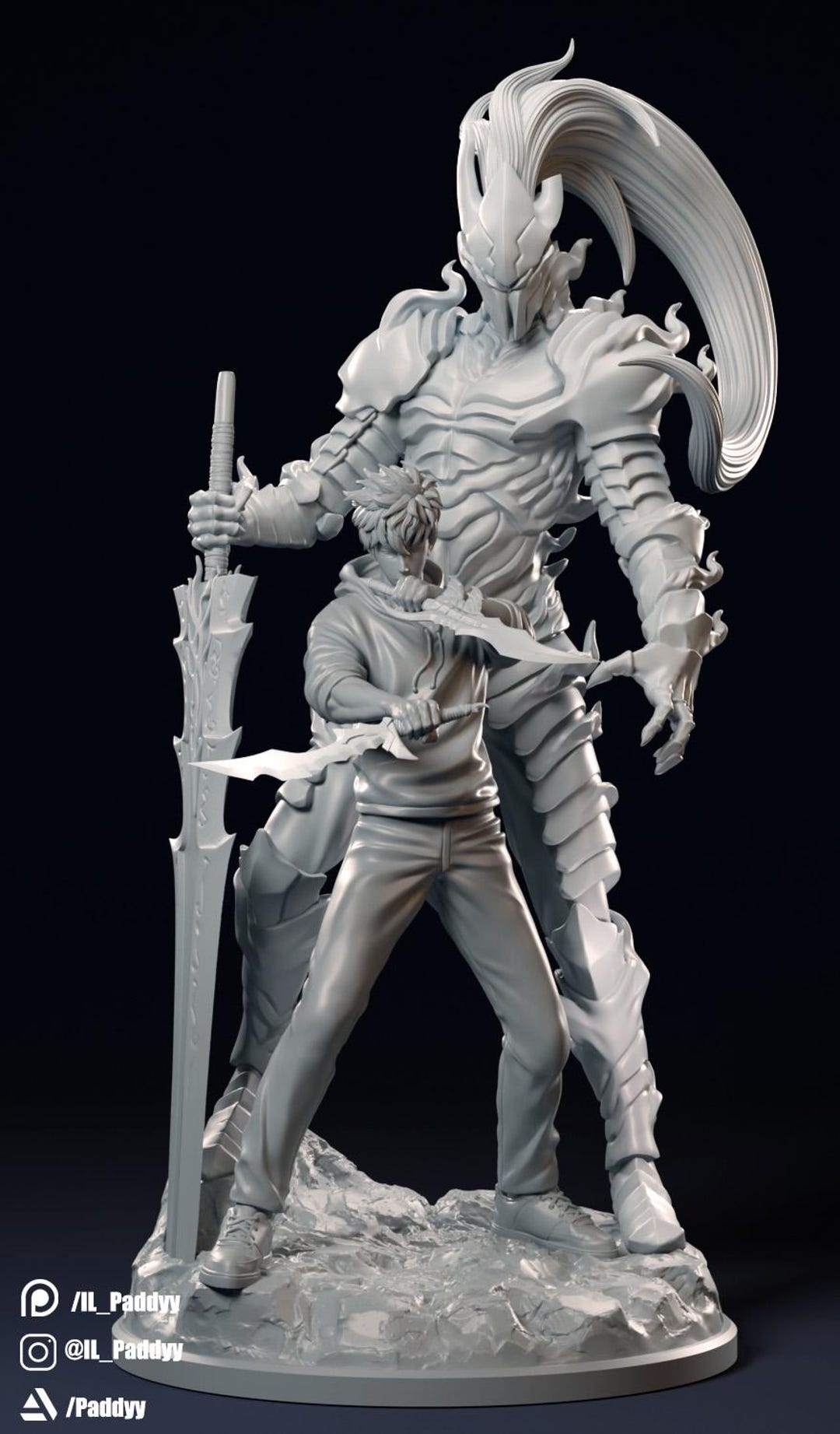 Sung Jin-woo Igris Solo Leveling Collectible 12k High Detail Hand ...