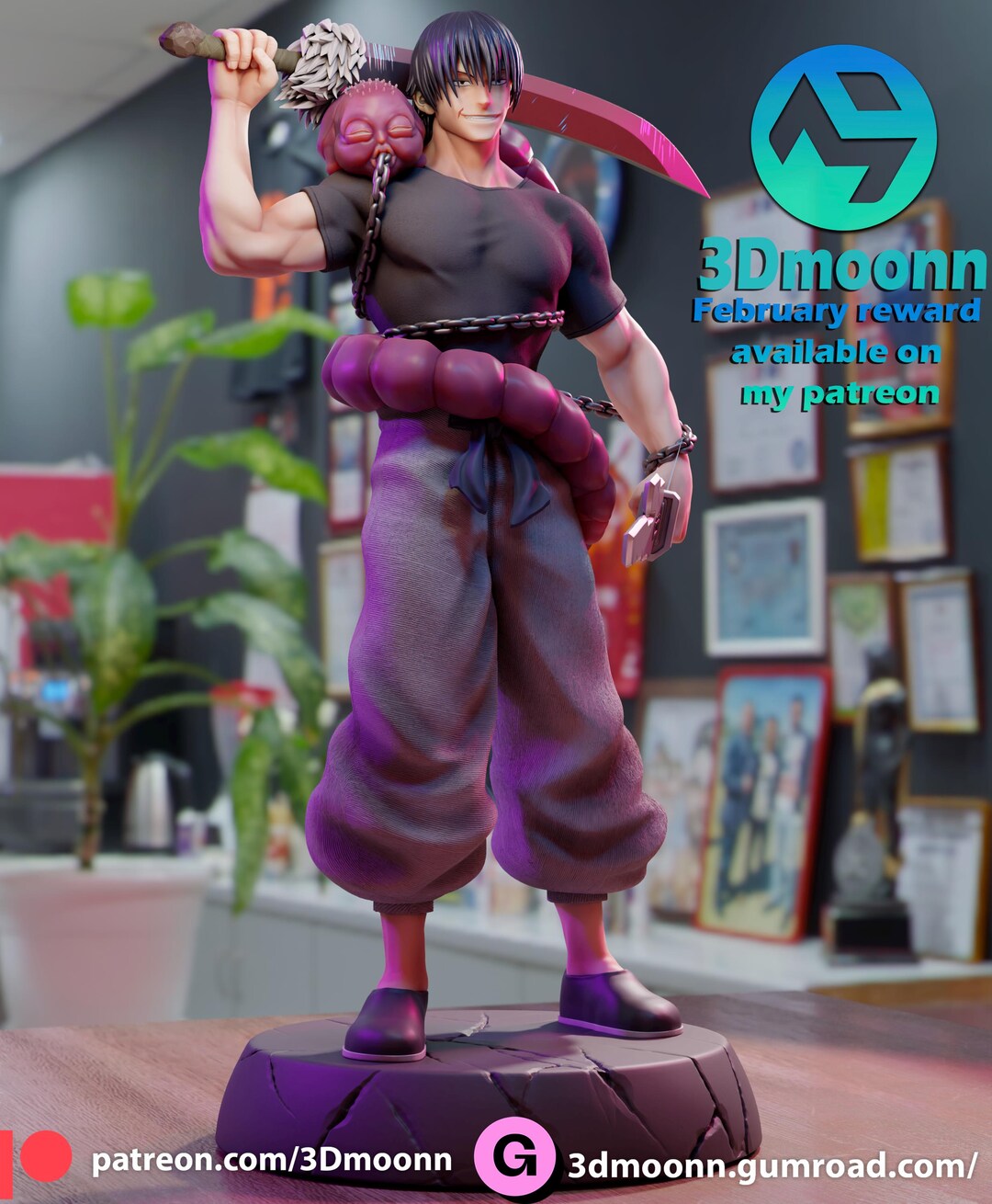 Toji Fushiguro Jujutsu Kaisen Collectible 12k High Detail Hand-painted ...