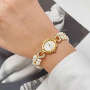 Avon Gold Tone With Faux Pearl Watch, Bracelet Watch, Women Wristwatch ...