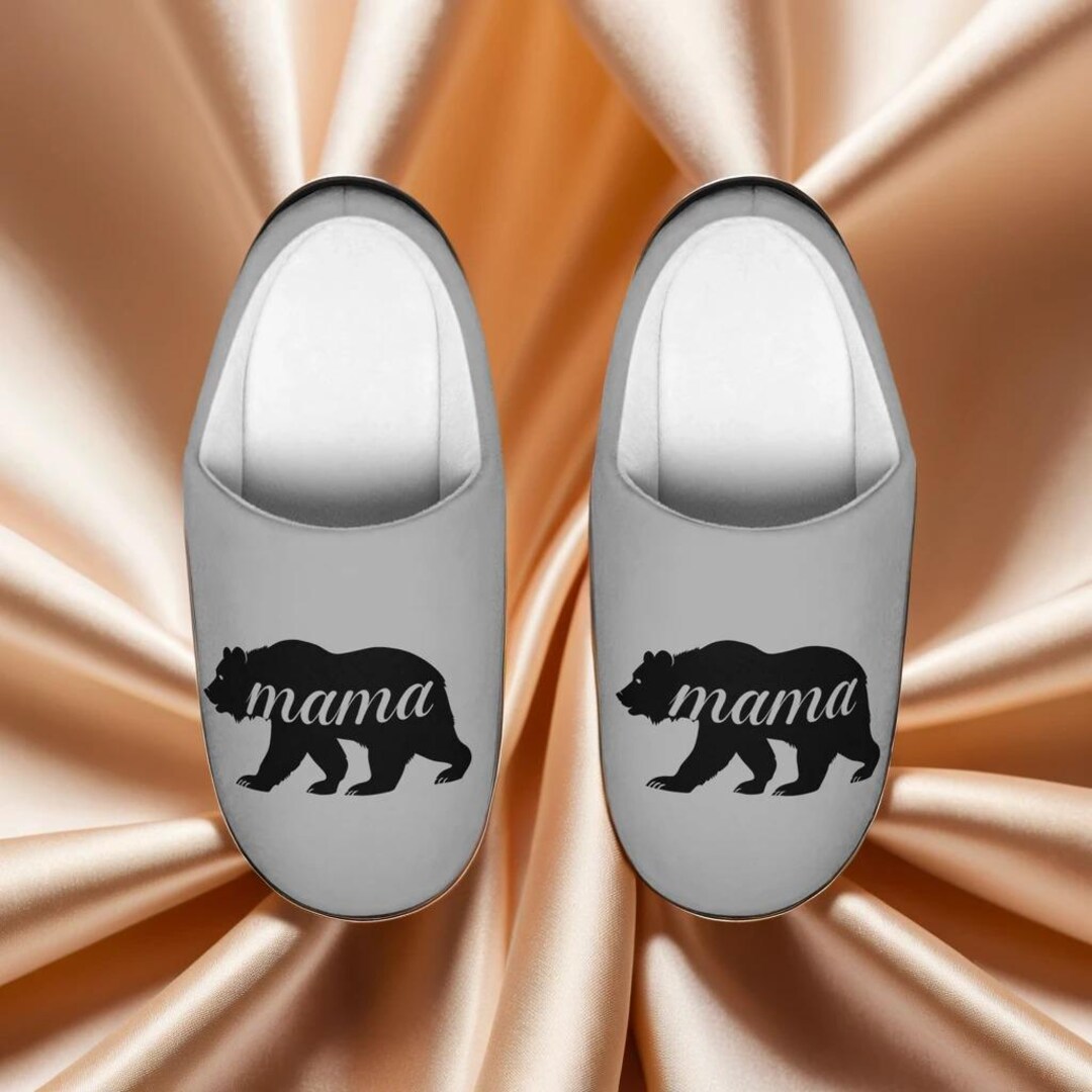 Mama Bear Slippers, Perfect for Home Relaxation, Gift for Her, Gift for ...