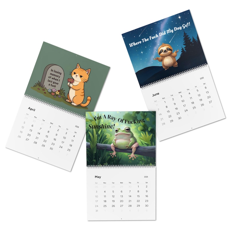 2026 Sweary Kalender 2026 Lustig Fluchen Kalender Lustiger Tierkalender ...