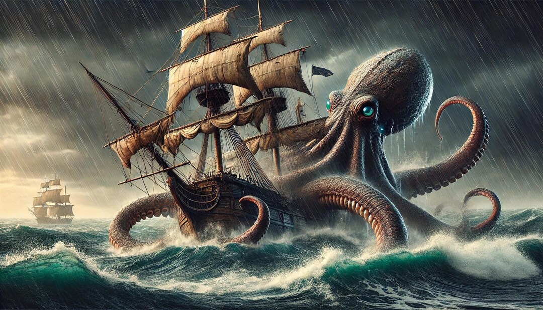 The Kraken II – Epic Pirate & Sea Monster Art | Nautical Fantasy ...
