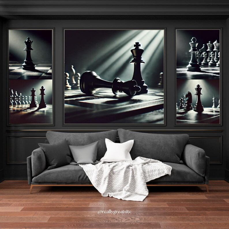 Game of Kings – Dramatic Chess Wall Art for Thinkers & Strategists - Etsy