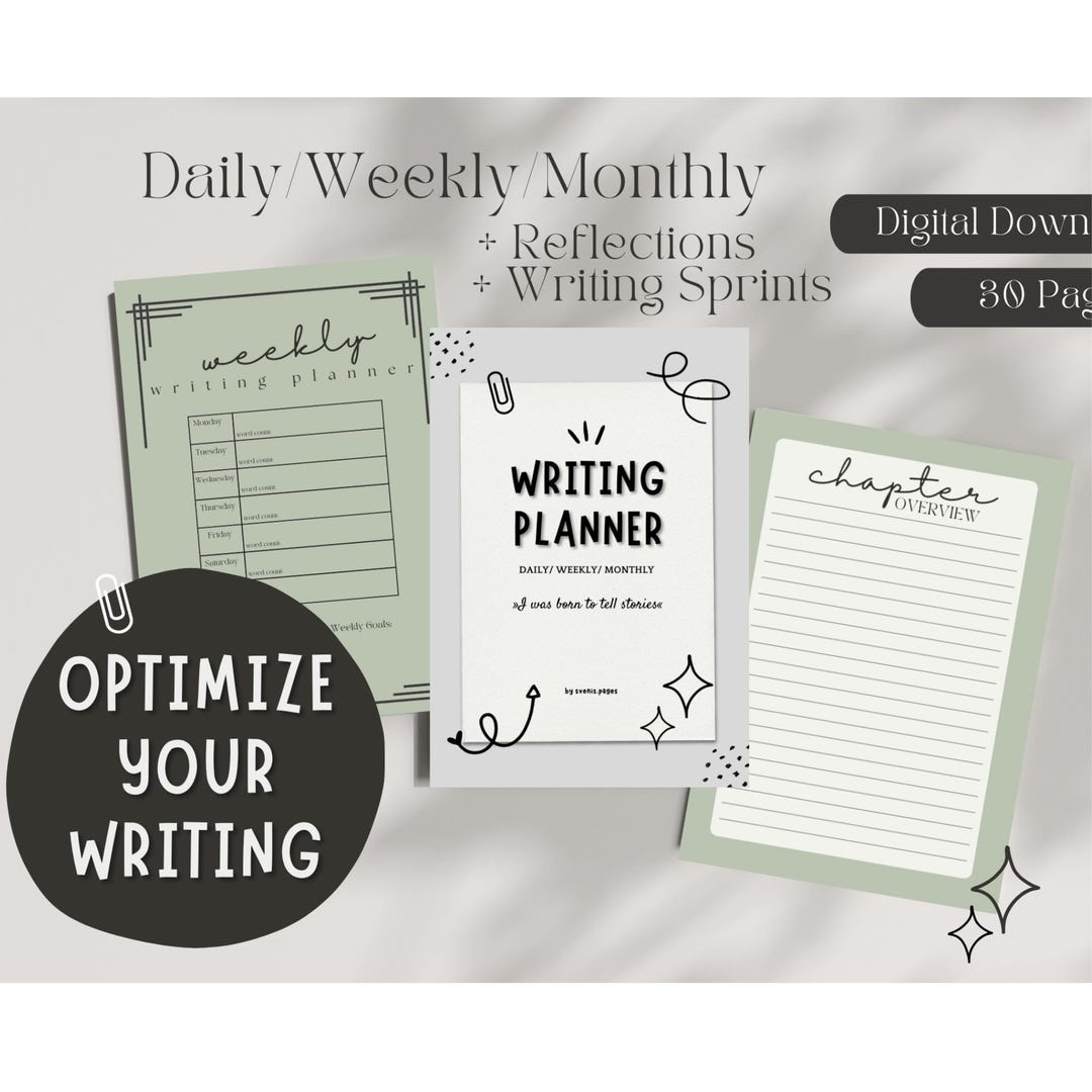 Printable Writing Tracker | Wordcount Log and Writing Planner | Writing ...