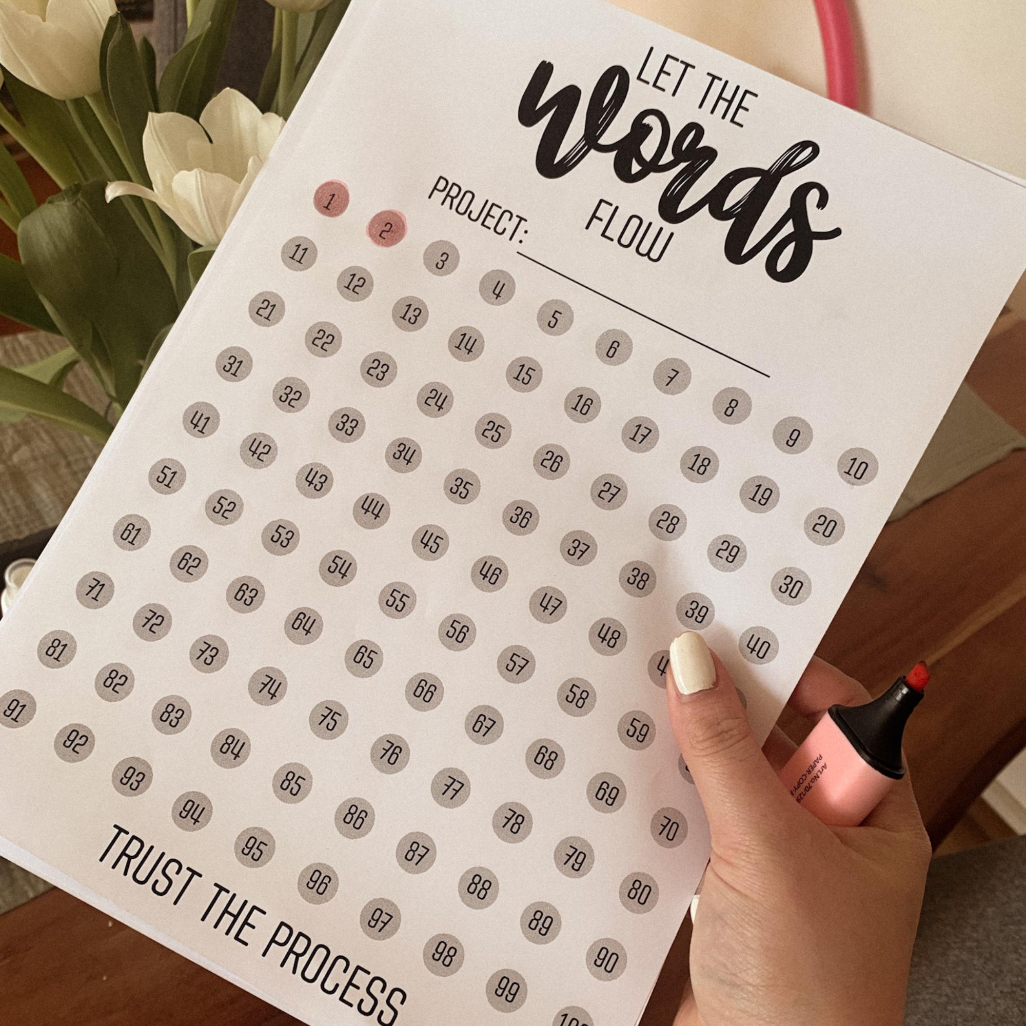 Printable Word Count Tracker | Writing Tracker PDF | 5 Versions | A4 ...