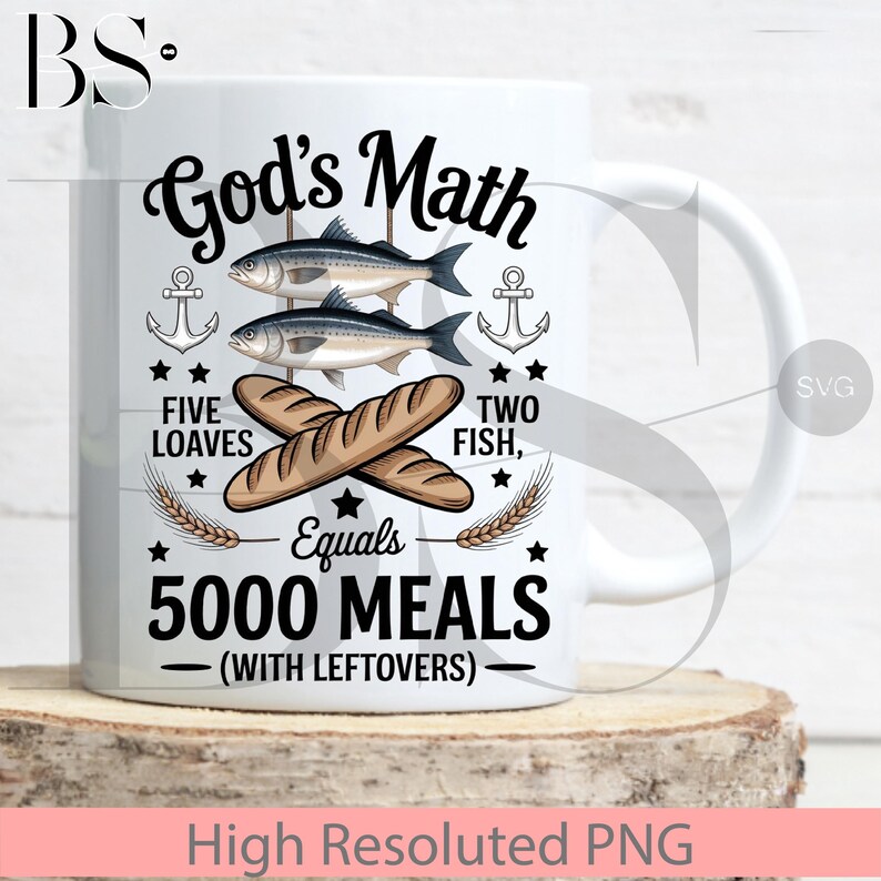 God’s Math Jesus Feeds the 5000 PNG | Christian PNG | Bible Verse ...