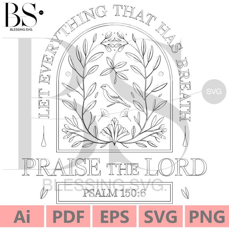 PRAISE the Lord SVG PNG, Psalm 1506, Bible Verses Svg, Christian Quote ...