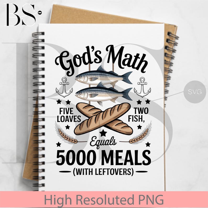 God’s Math Jesus Feeds the 5000 PNG | Christian PNG | Bible Verse ...