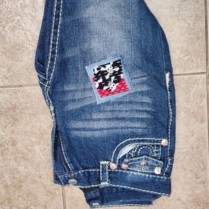 Small Denim Patch, Halloween Skull Crossbones, Sashiko Handstitched Boro Inspired Mending Patch ...