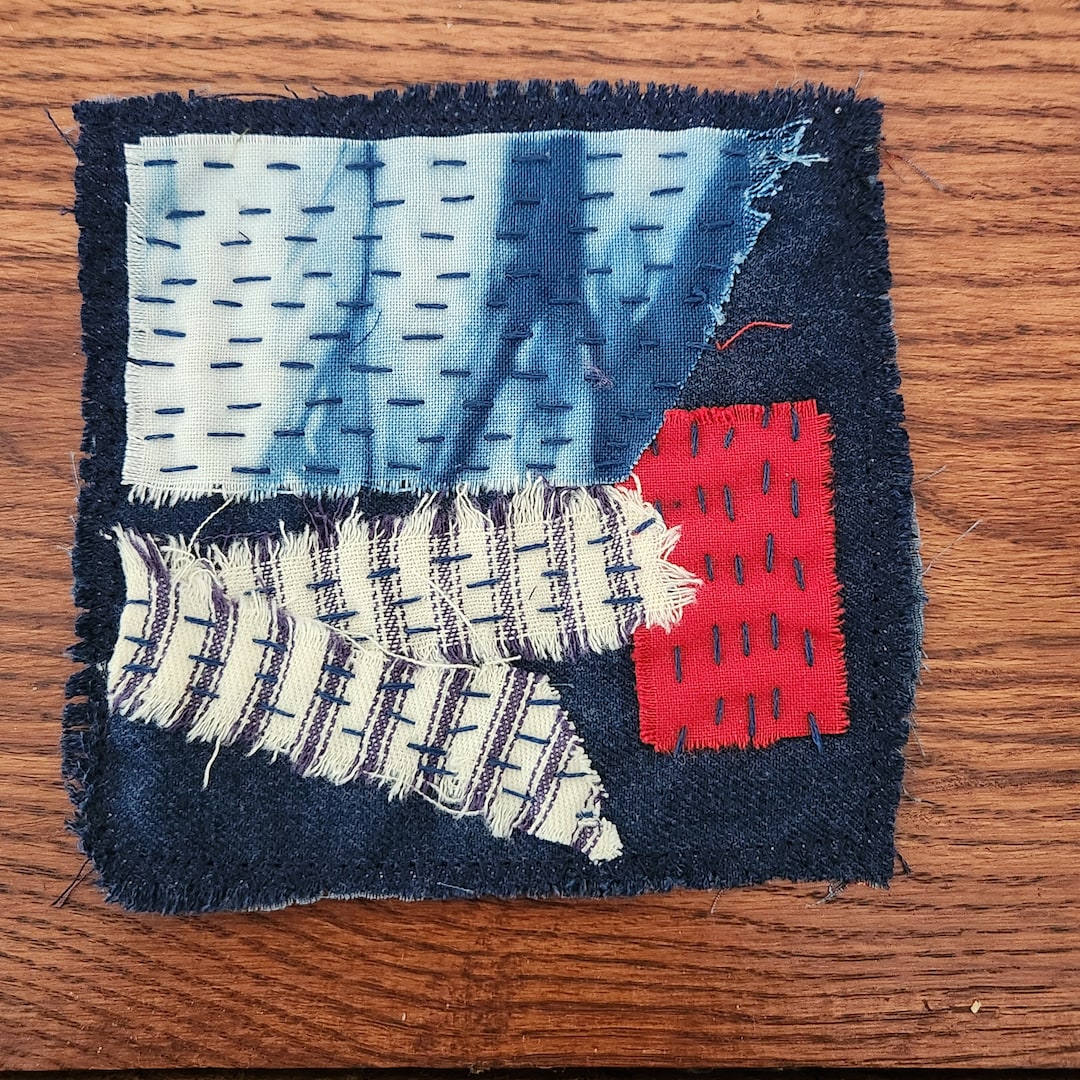 Sashiko Hand Stitched Boro Patch, Slow Stitching, Textile Art ...