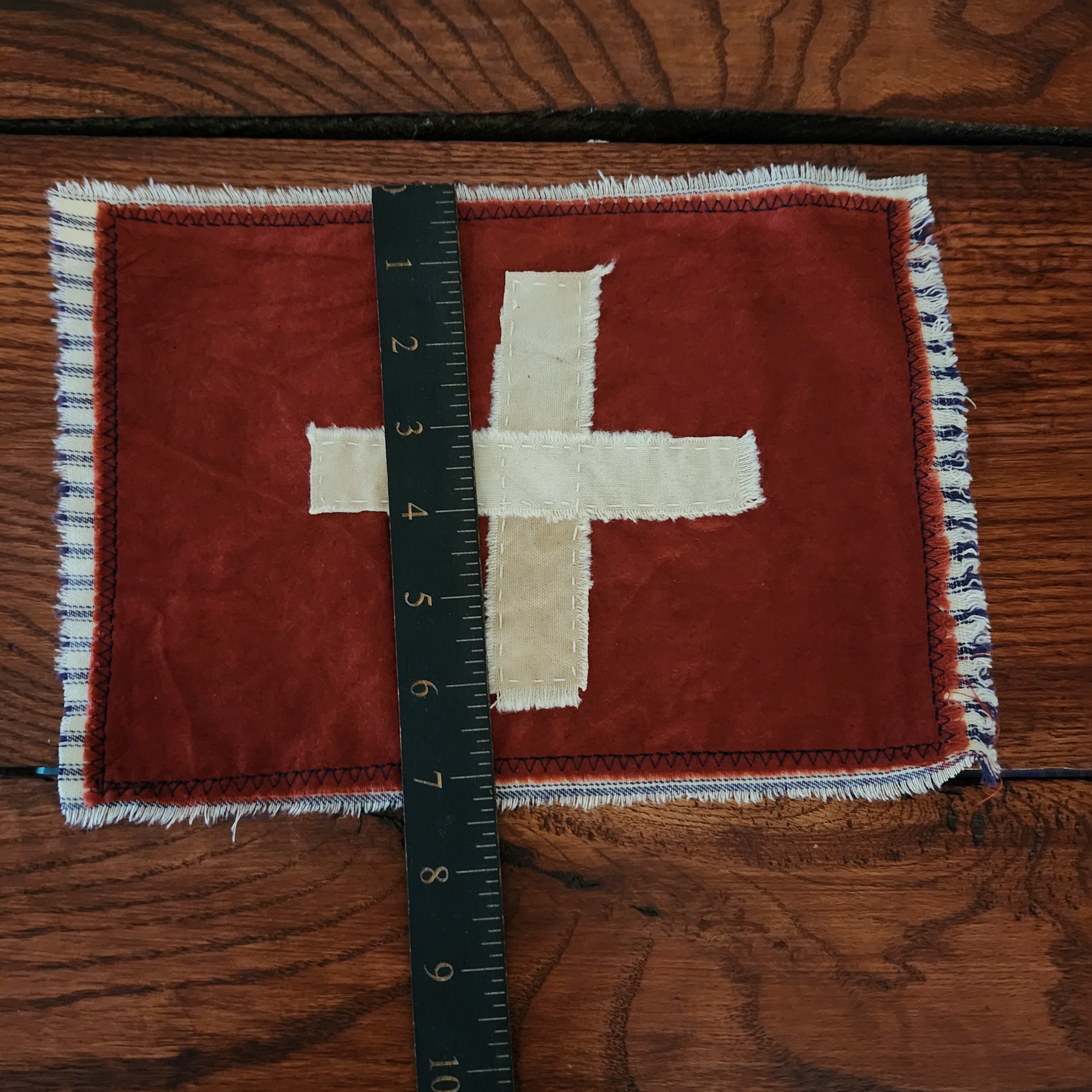 Swiss Flag Fabric Patch, Sashiko Handstitched Boro Inspired Mending ...
