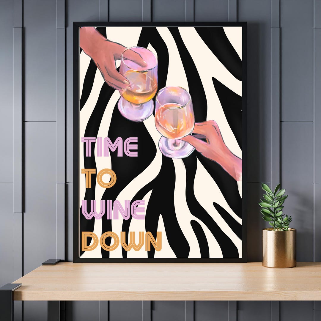 Maximalist Girly Poster, Zebra Pattern, Eclectic Aesthetic Art, Chic ...