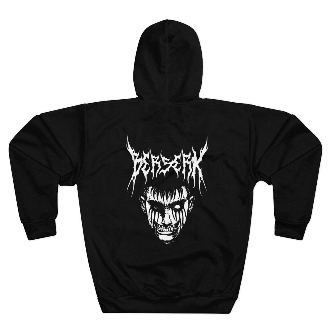Berserk Anime Hoodie Dark Fantasy Streetwear Black Metal Aesthetic ...