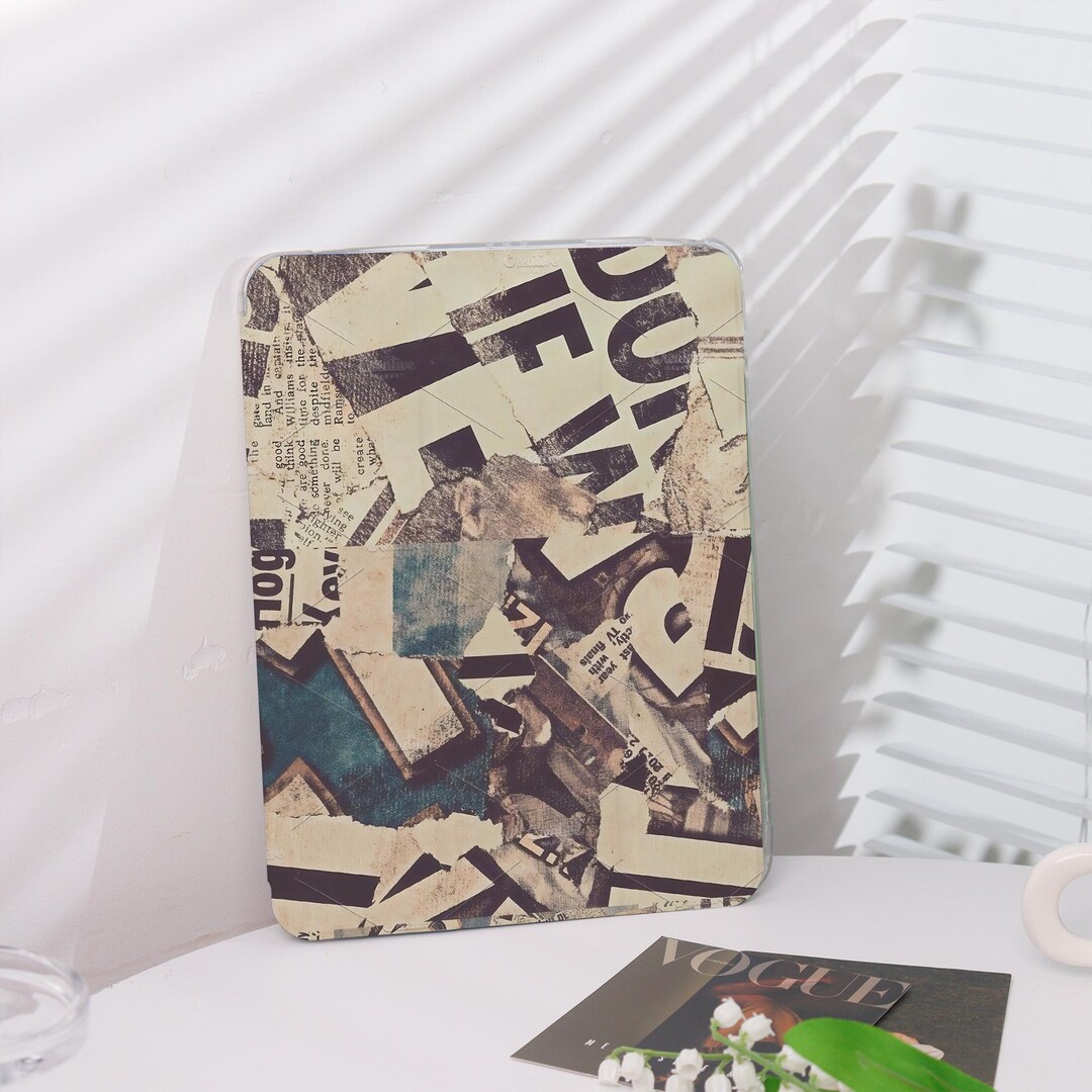 Newspaper Collage iPad Case,case for iPad 9.7 Inch 10.2 Inch 10.9 Inch ...