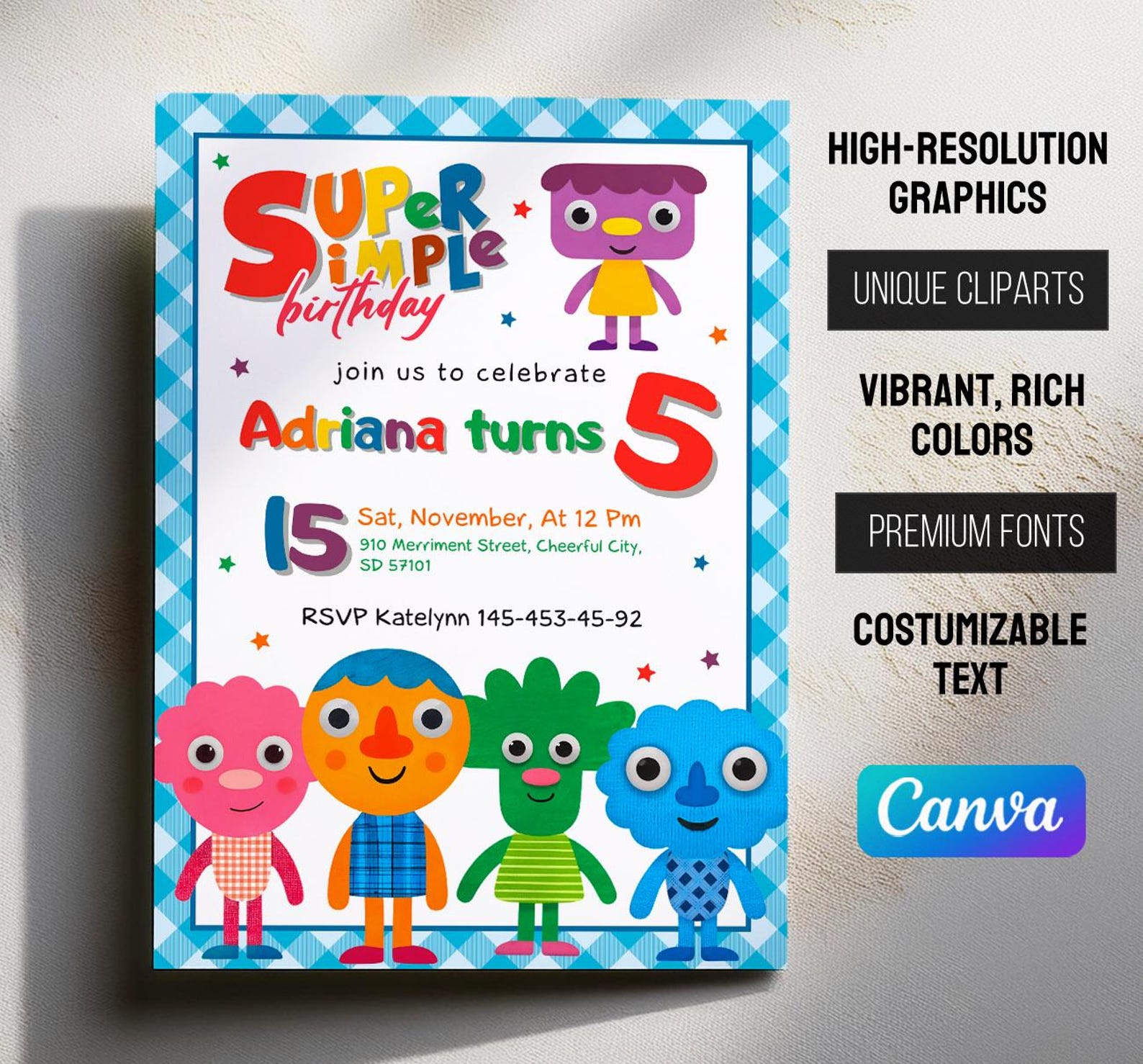 Printable Super Simple Songs Invitation, Music First Party, Editable ...