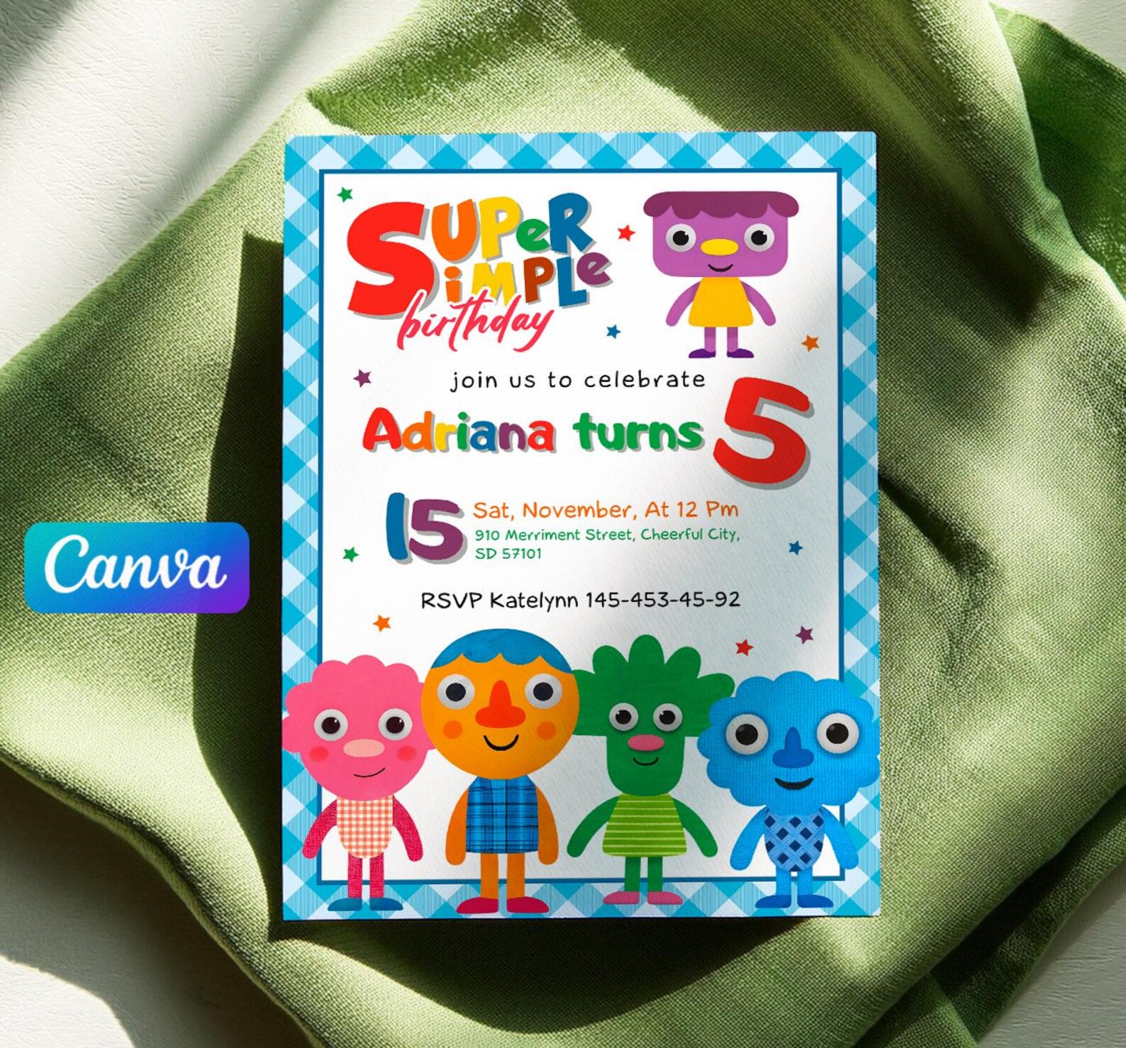 Printable Super Simple Songs Invitation, Music First Party, Editable ...