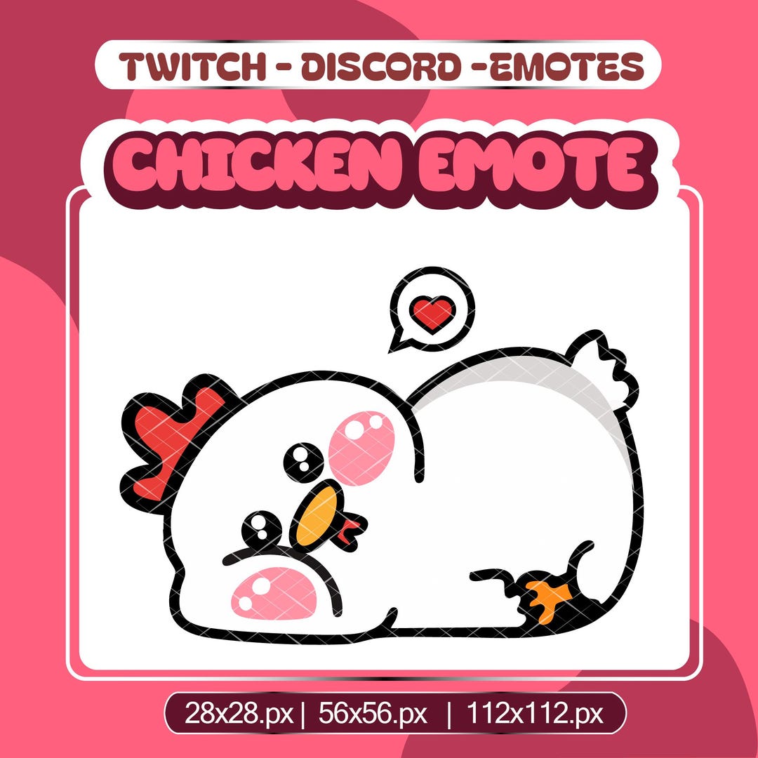 Cute Chicken Emote for Twitch & Discord | Kawaii Hen Emoji PNG | Funny ...